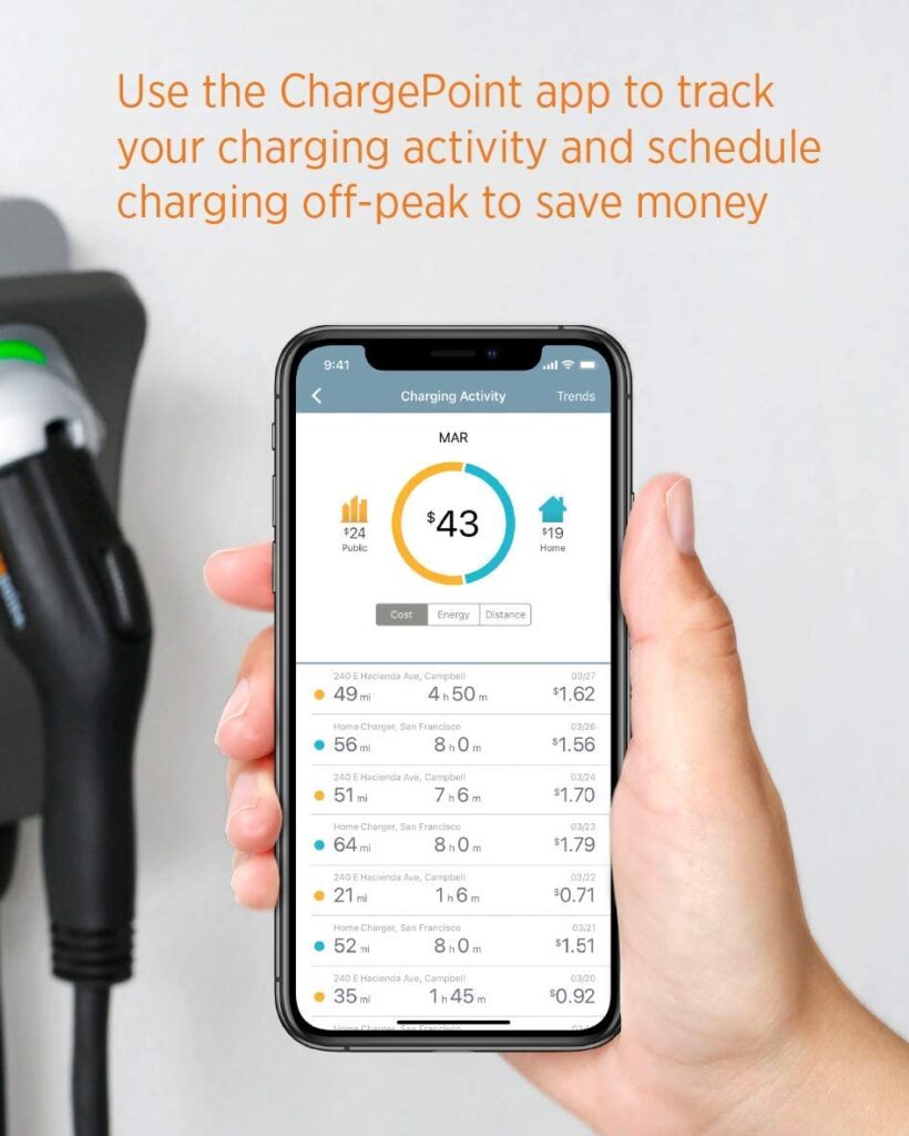 ChargePoint Home Flex Electric Vehicle (EV) Charger upto 50 Amp, 240V ...